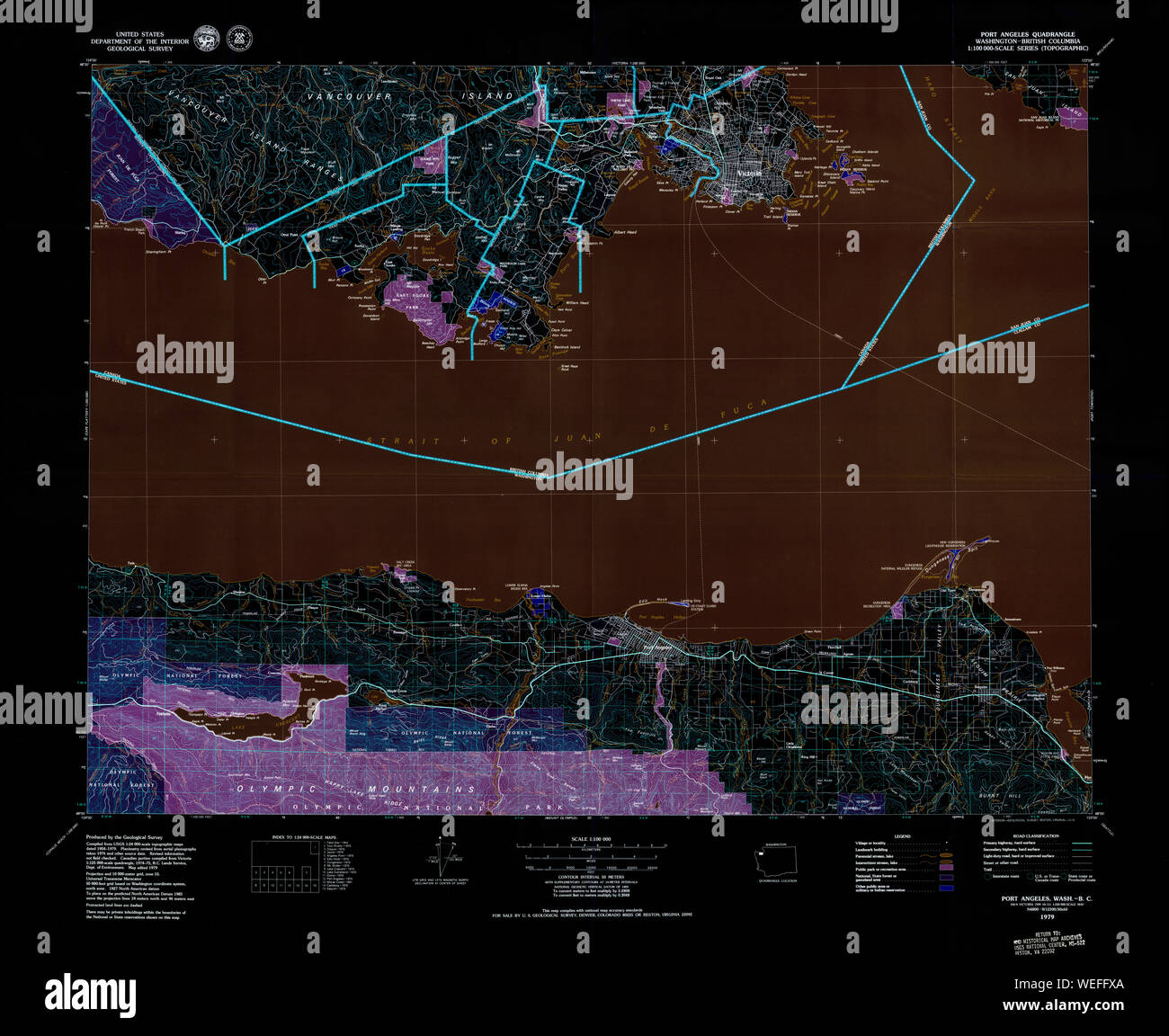 Map of port angeles hi-res stock photography and images - Alamy