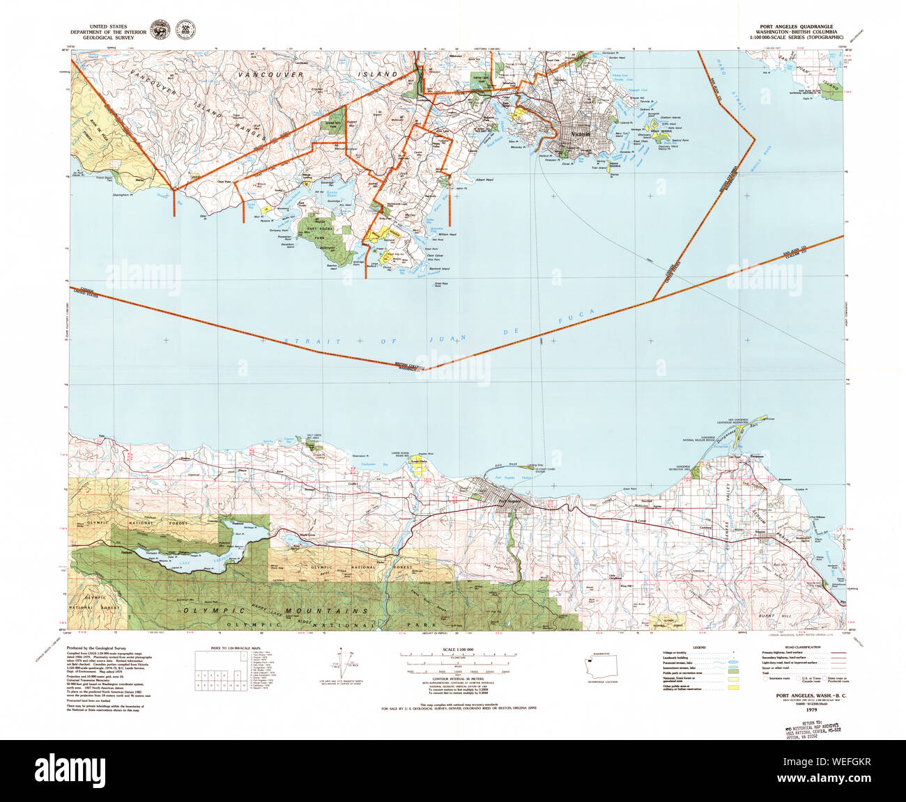 Map of port angeles hi-res stock photography and images - Alamy