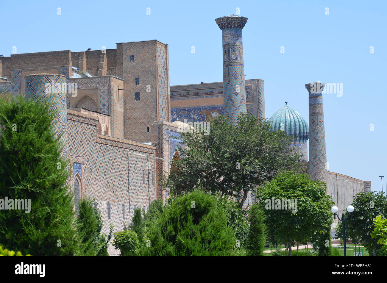 The Registan complex in Samarkand, Uzbekistan, an impressive example of ...