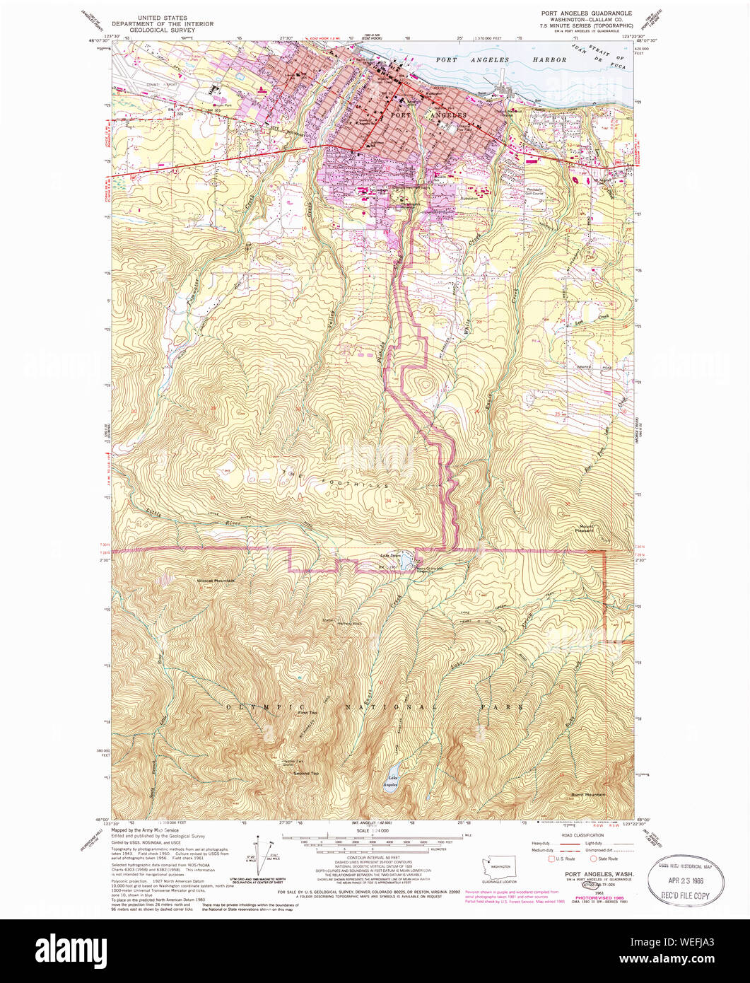 Map of port angeles hi-res stock photography and images - Alamy