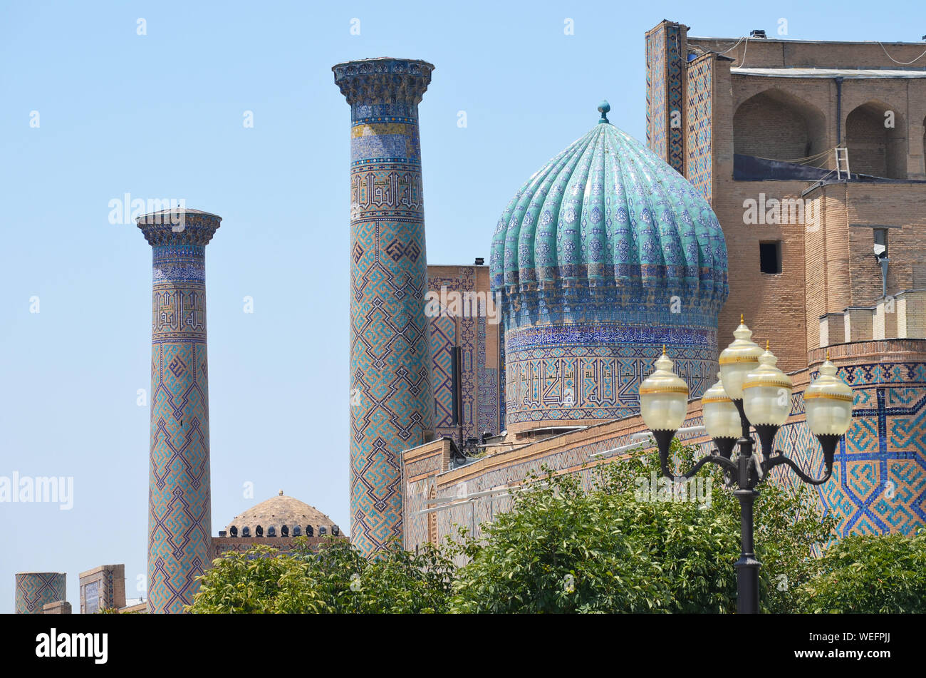 The Registan complex in Samarkand, Uzbekistan, an impressive example of ...