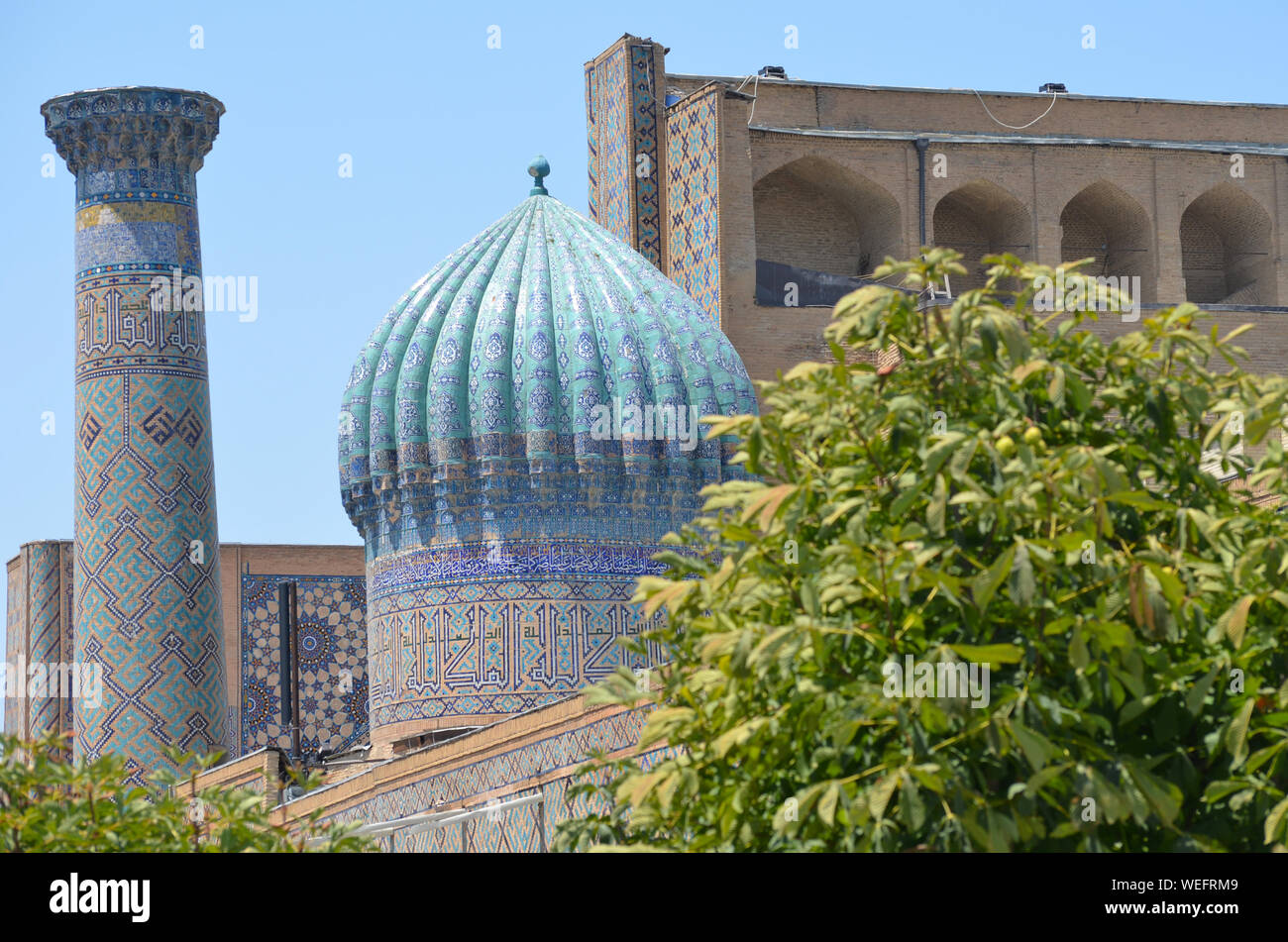 The Registan complex in Samarkand, Uzbekistan, an impressive example of ...