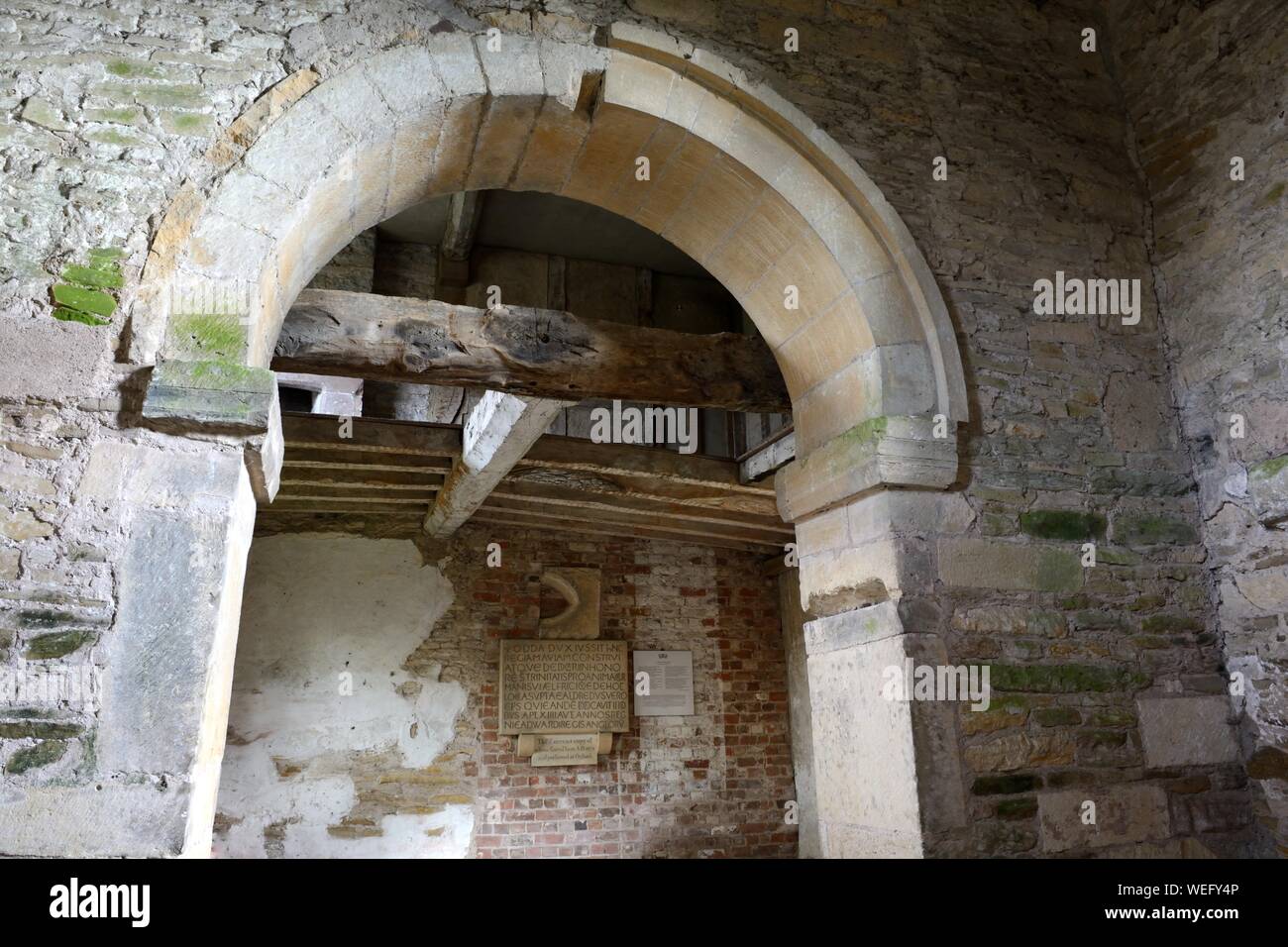 Interior of ancient 11 th century Oddas Chapel anglo sdaxon chapel ...