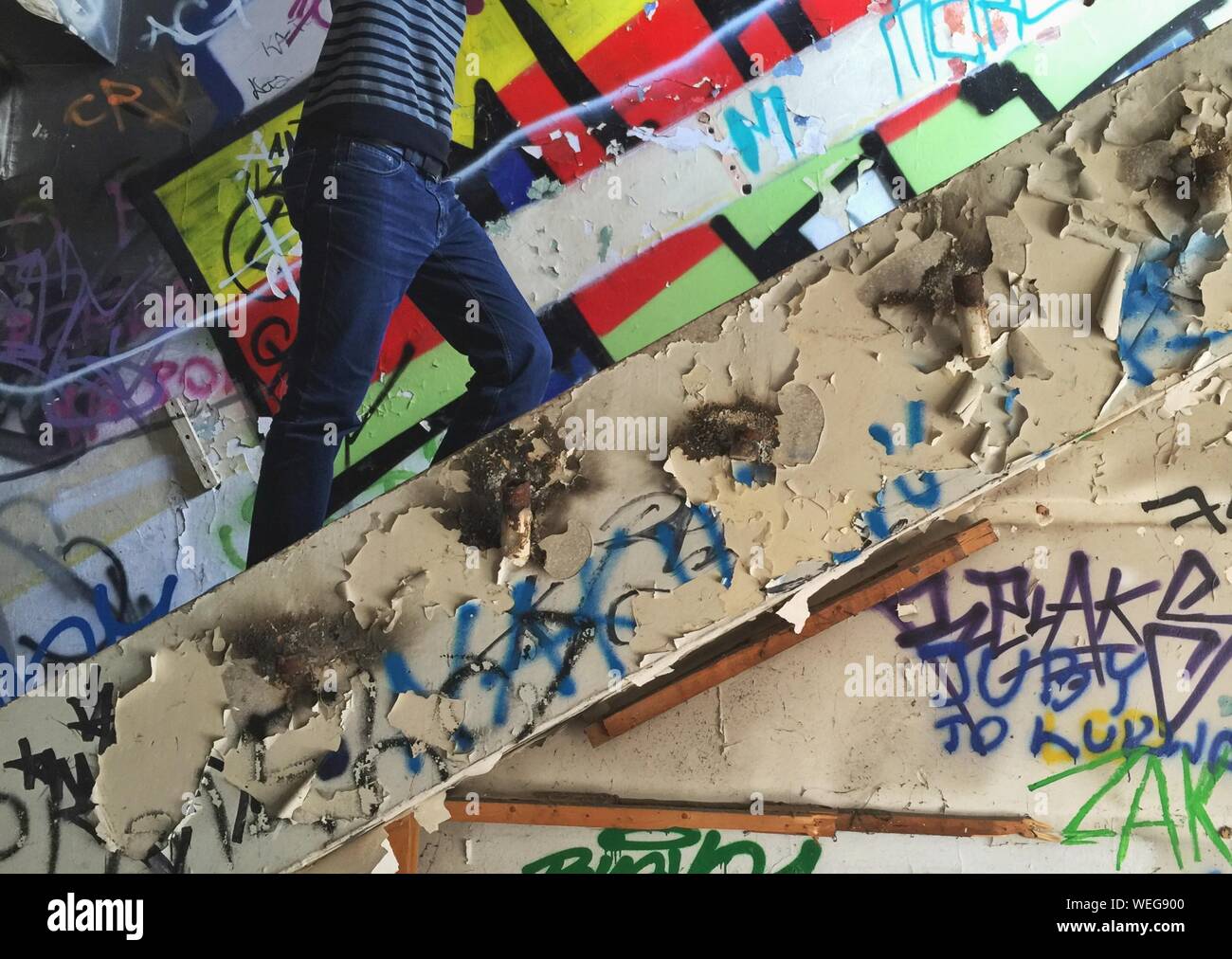 Graffiti on stairs hi-res stock photography and images - Alamy