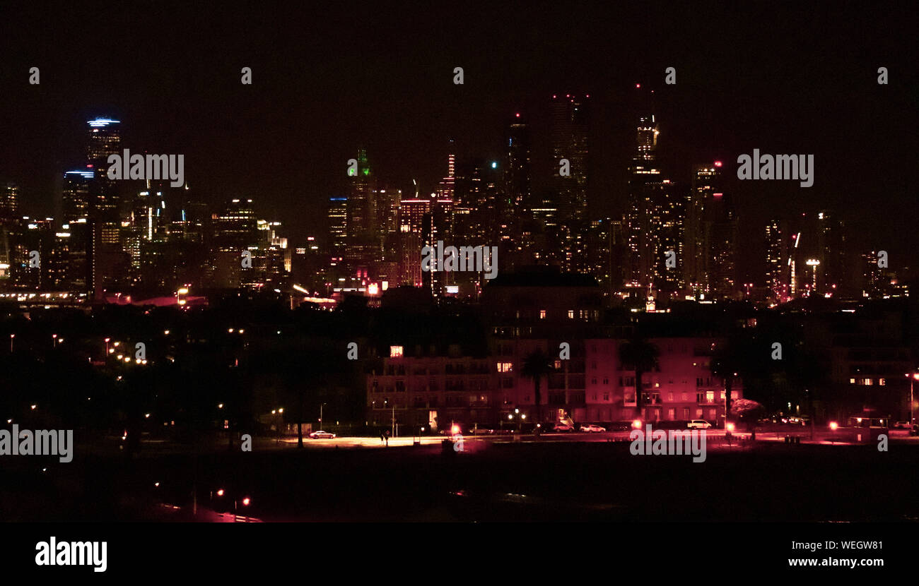Melbourne Cityscape, Sky line, Night, Australia Stock Photo - Alamy
