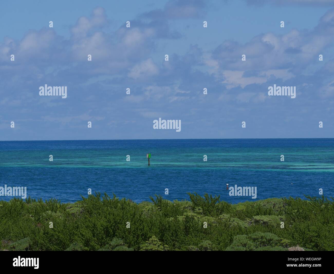 Beautiful shades of blue in the waters of a beach in Florida Stock ...