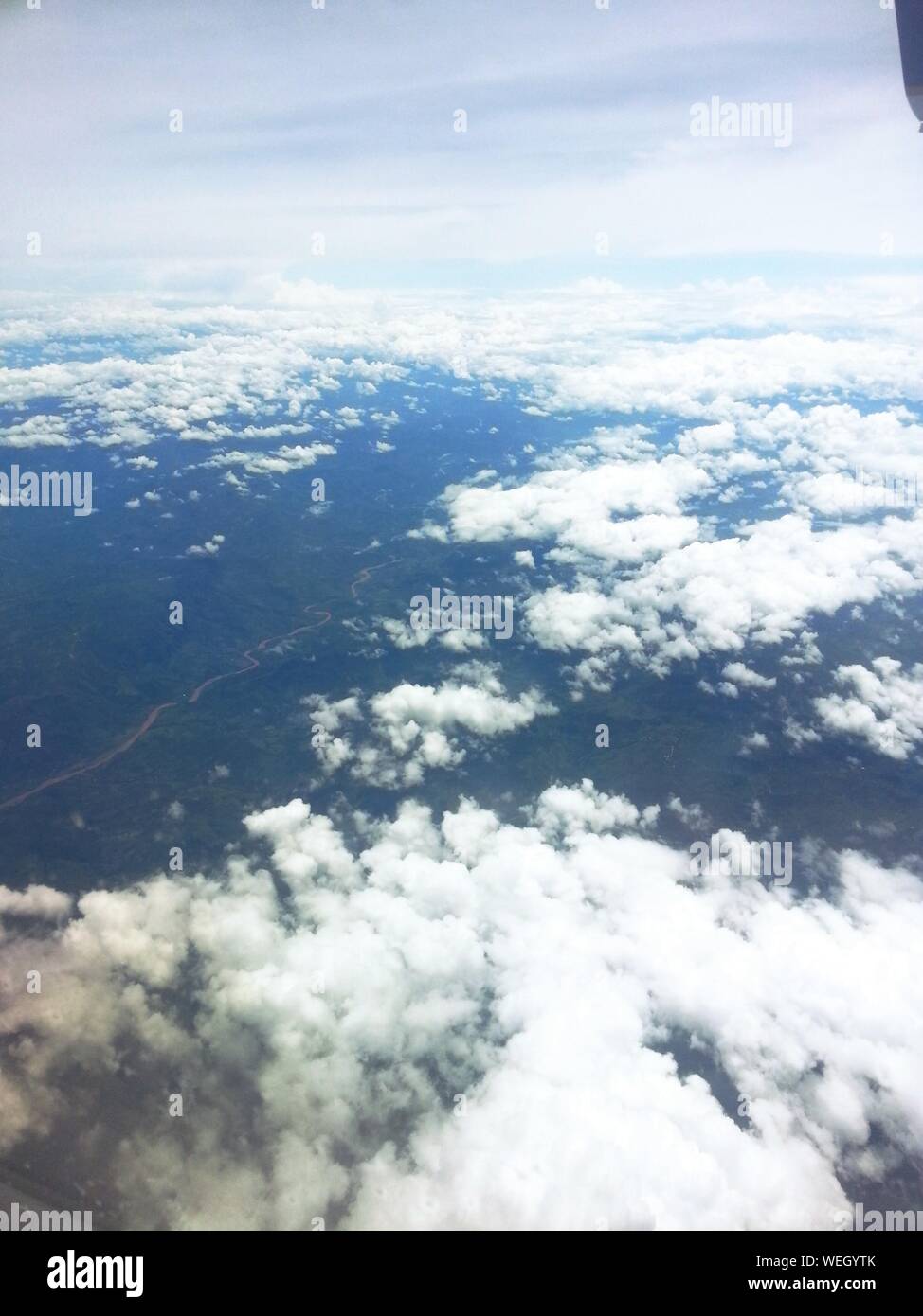 Aerial View Of Land Under Clouds Stock Photo - Alamy