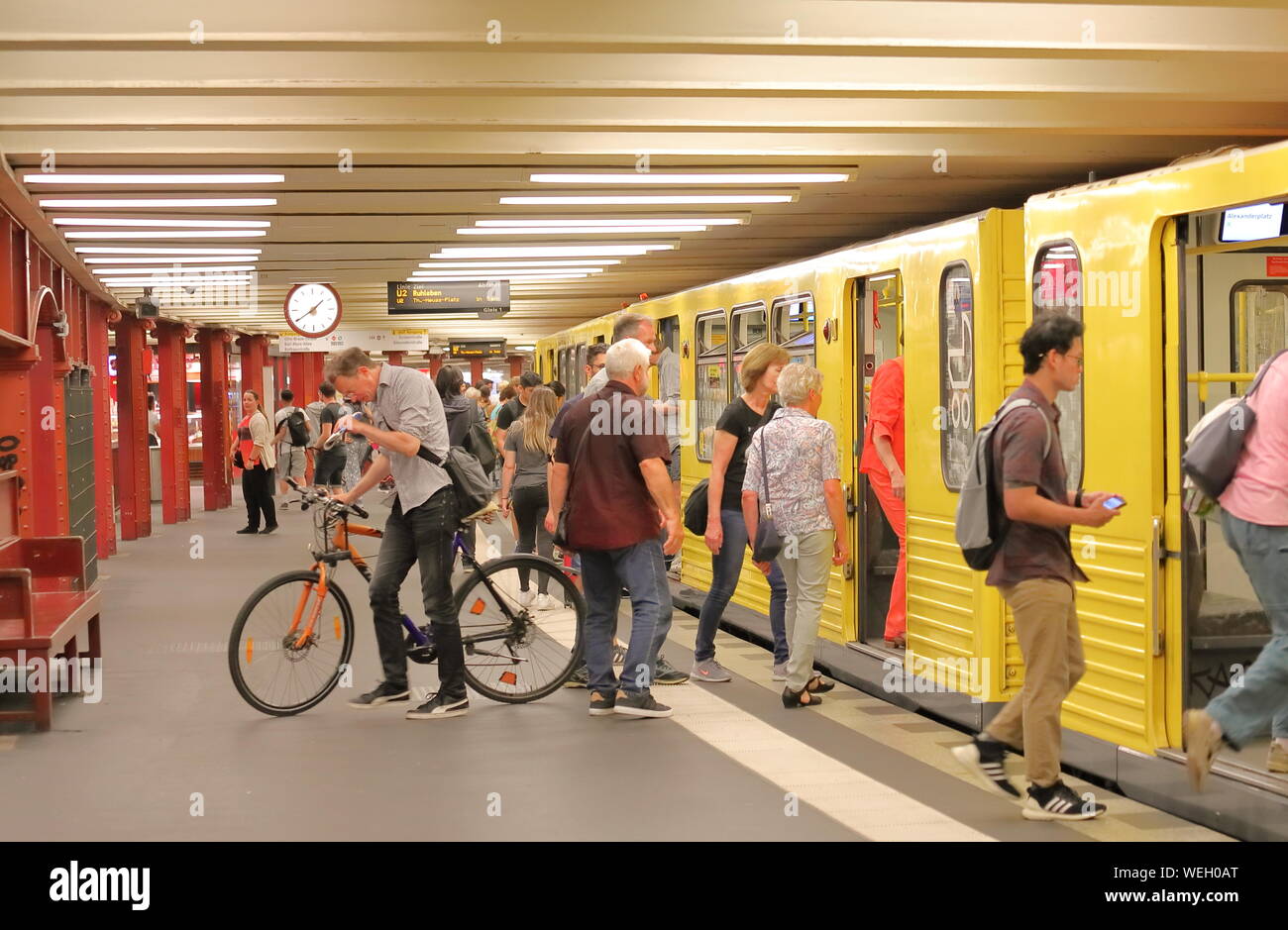 People travel by Metro subway in Berlin Germany Stock Photo - Alamy