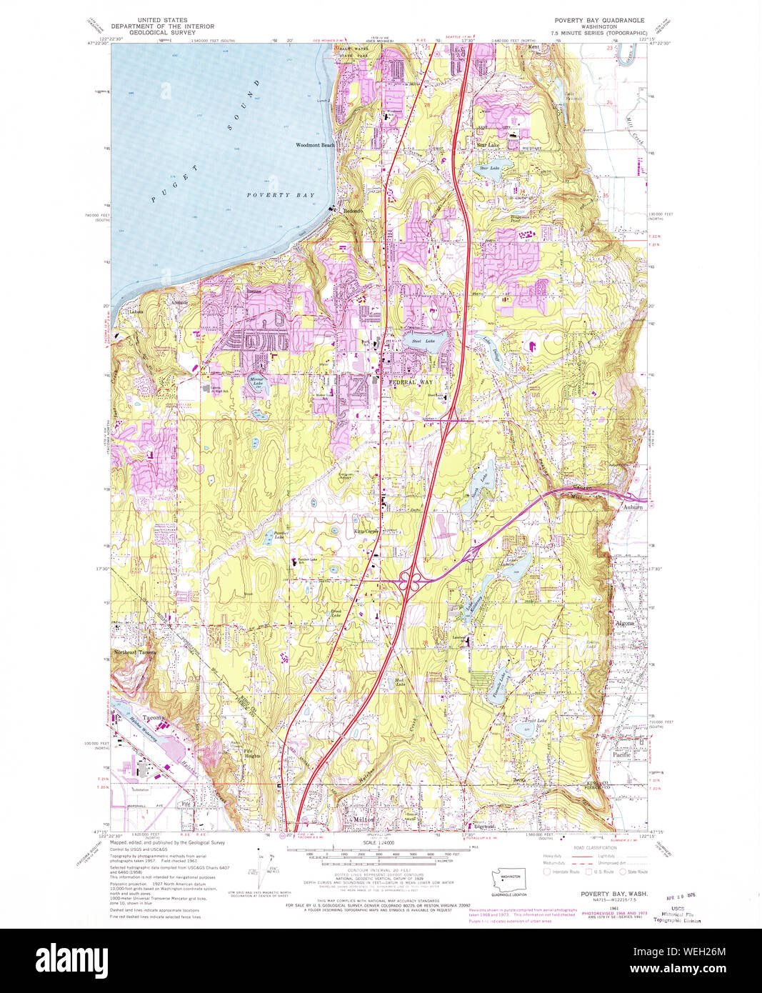 USGS Topo Map Washington State WA Poverty Bay 243266 1961 24000 ...