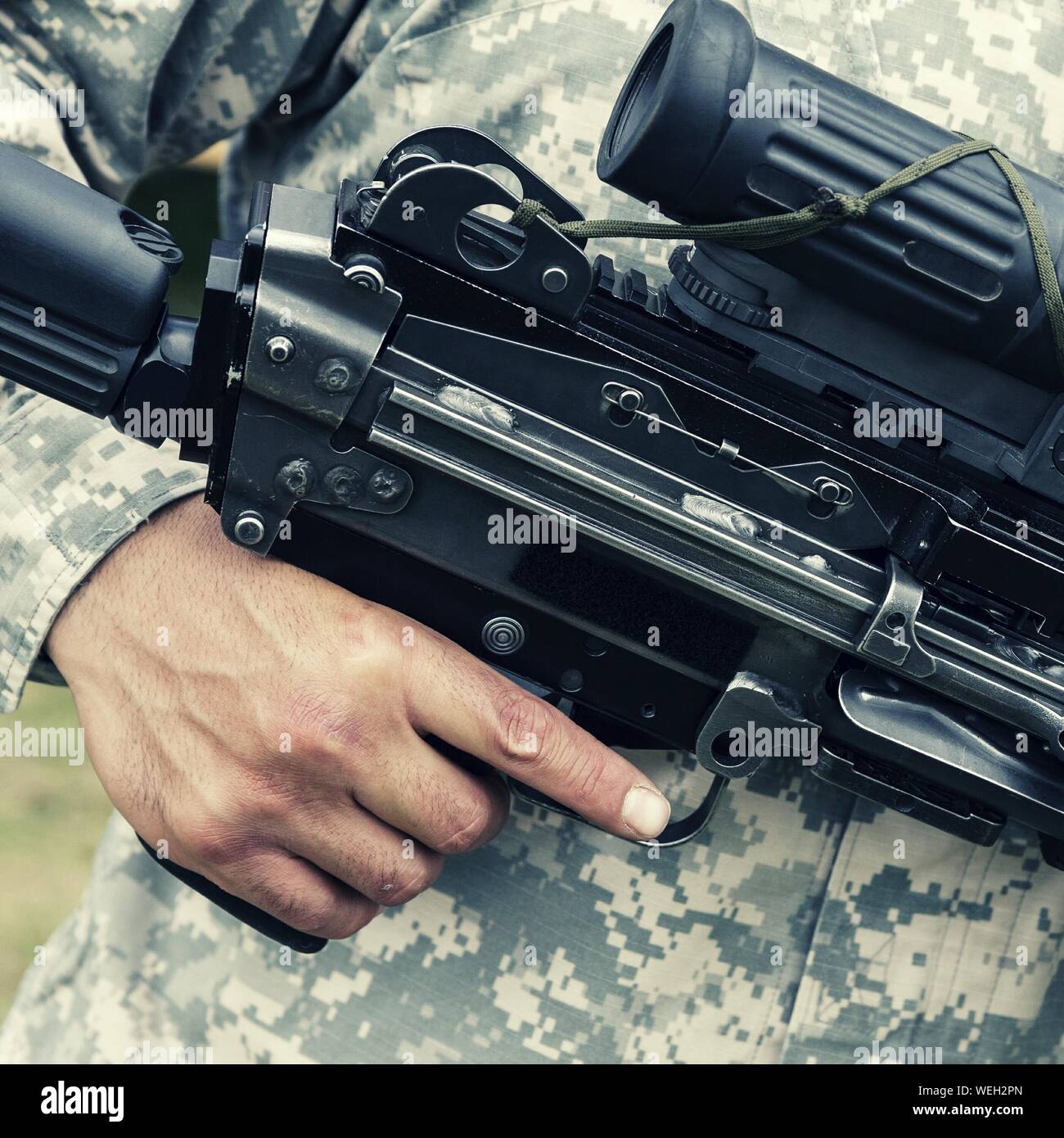 Soldier Holding His Rifle High Resolution Stock Photography and Images ...