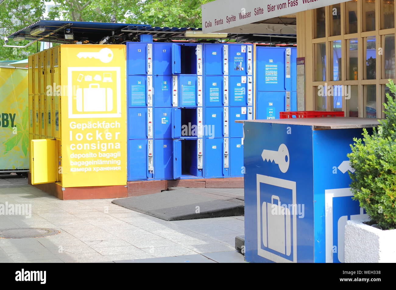 Coin locker in Alexanderplatz Berlin Germany Stock Photo - Alamy