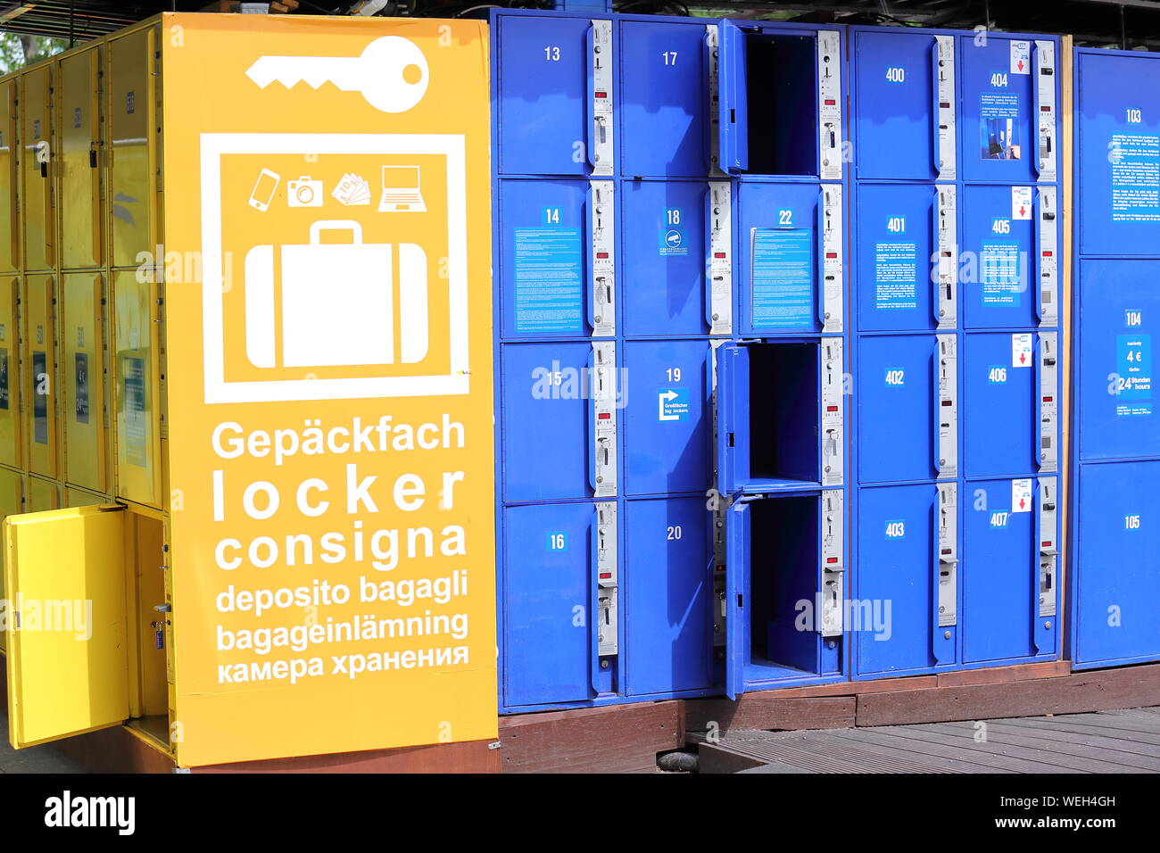 Coin locker in Alexanderplatz Berlin Germany Stock Photo - Alamy