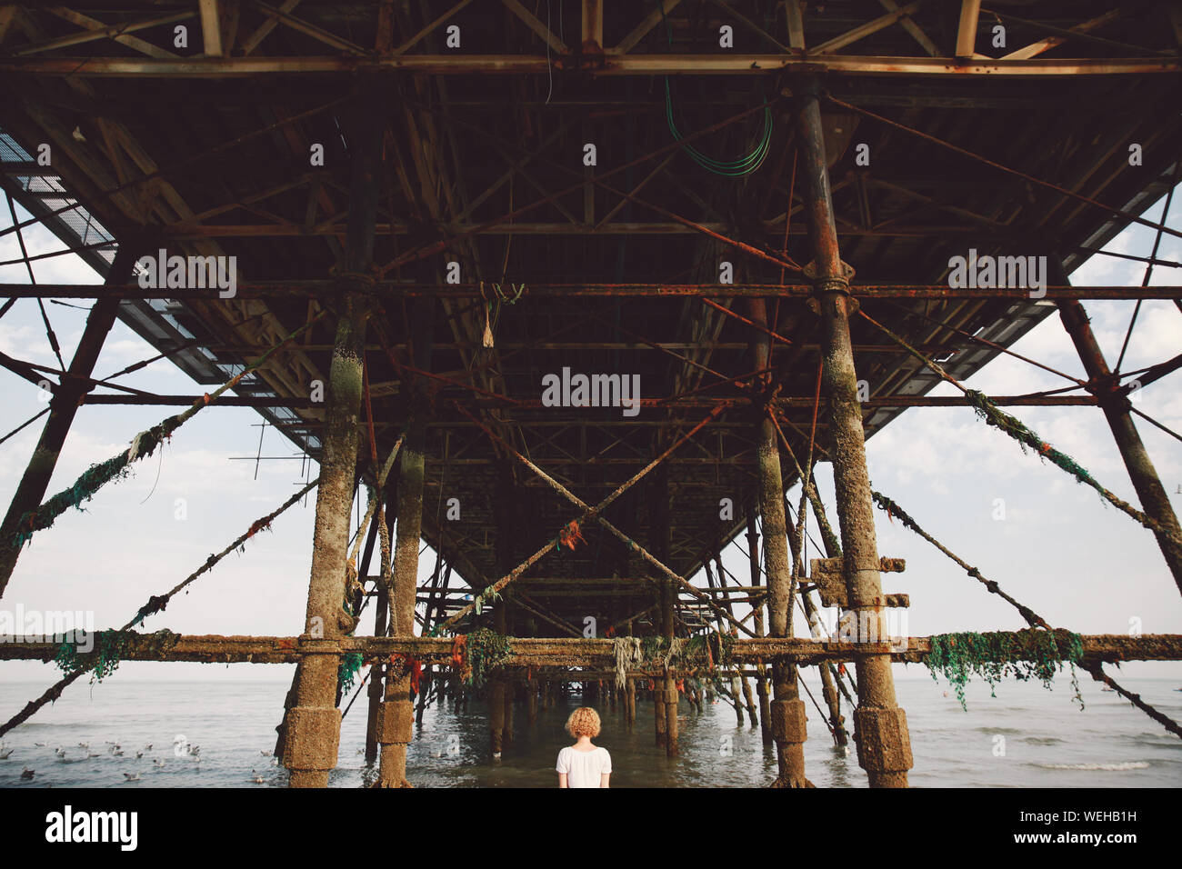 Young women standing under water hi-res stock photography and images ...