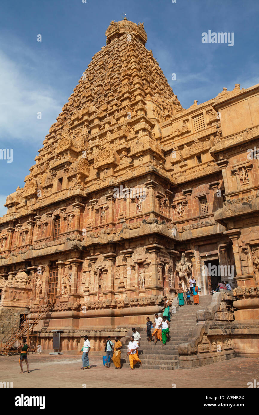 India, Tamil Nadu, Tanjore, Thanjavur, The Brihadisvara Temple in ...