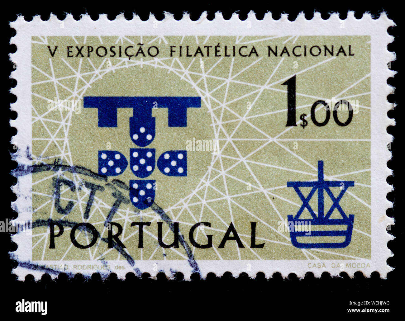 Portugal Postage Stamp - 5th National Philatelic Exhibition Stock Photo ...