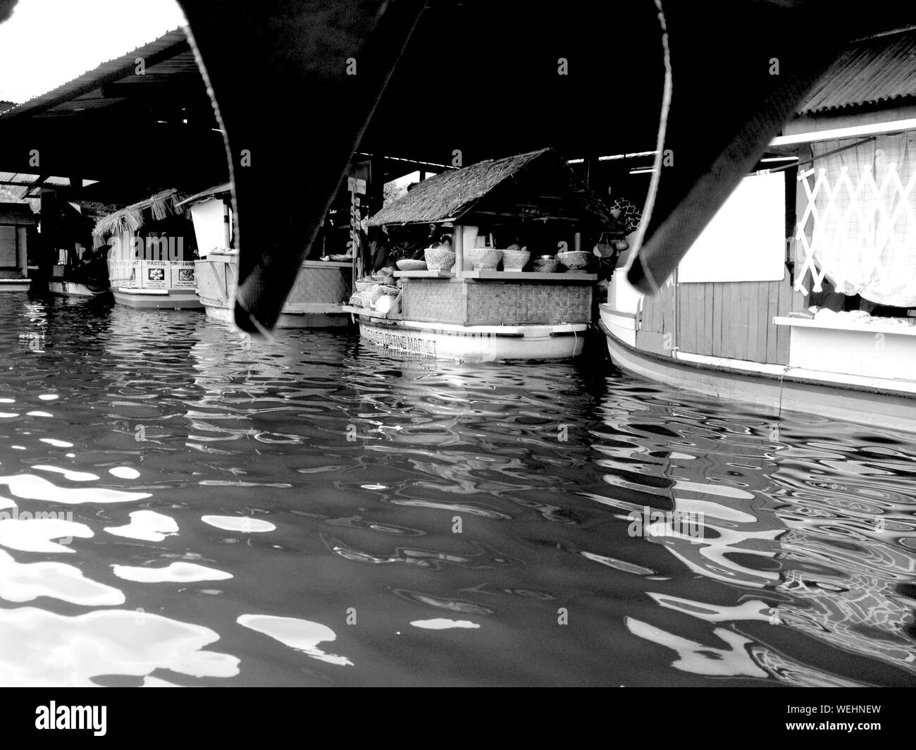 The floating restaurant and bar Black and White Stock Photos & Images ...