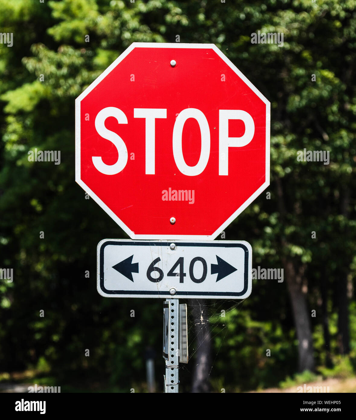 Stop Sign and Road Number in Rural Setting - Road Sign Stock Photo - Alamy