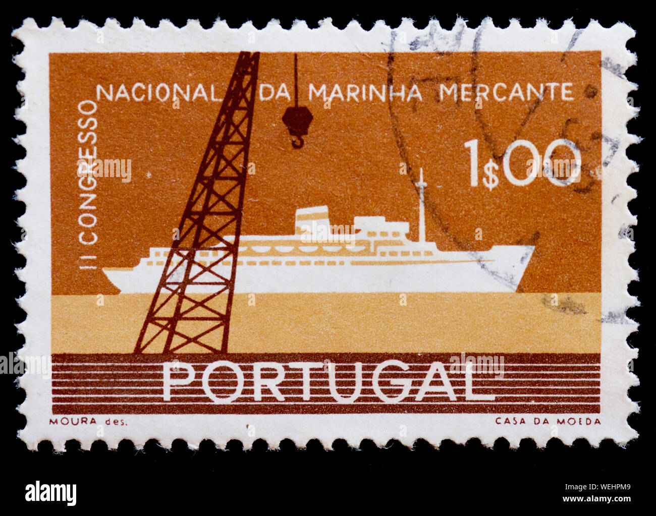 Portugal Postage Stamp - Merchant Marine Stock Photo - Alamy