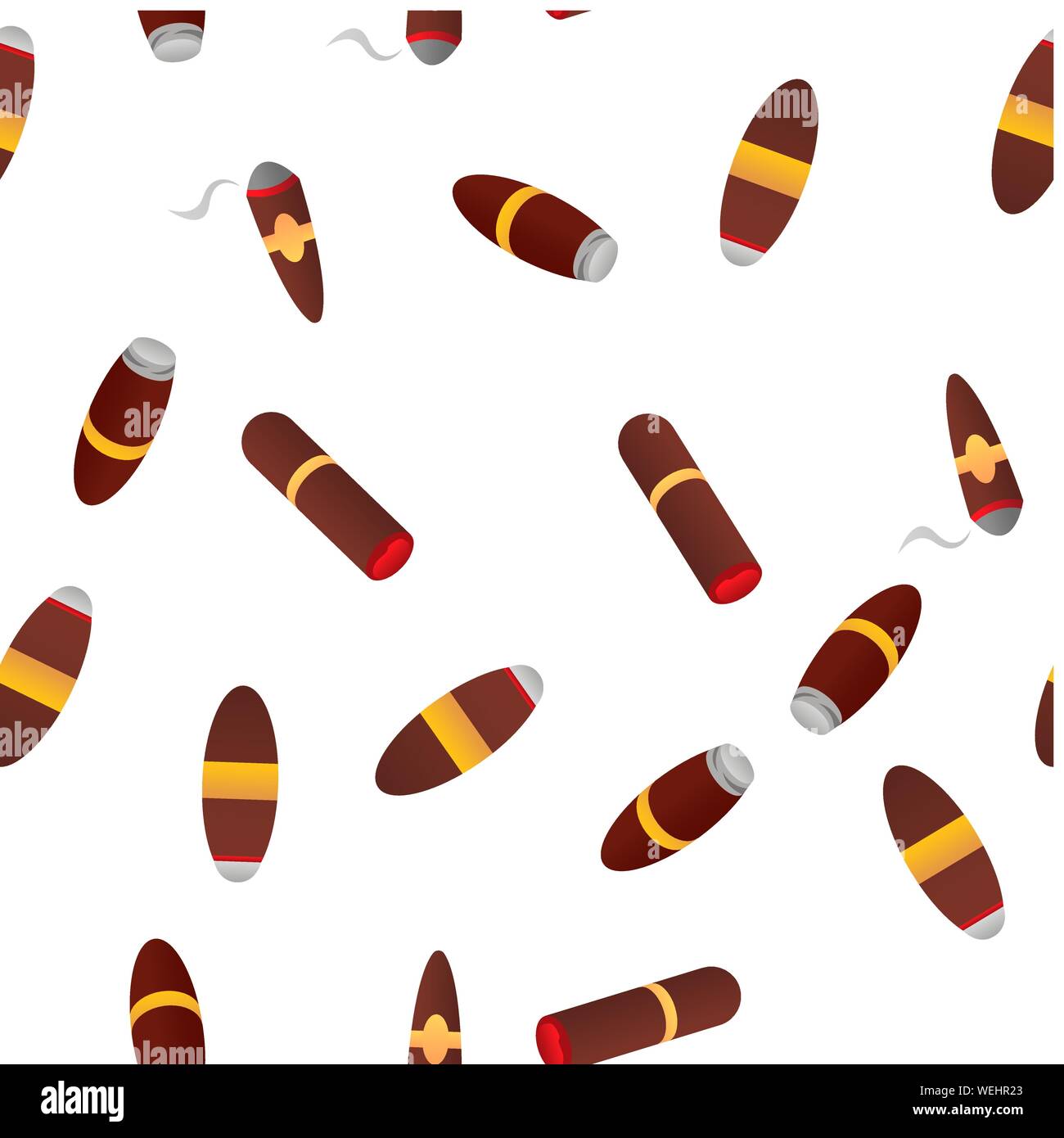 Lit Luxurious Cuban Cigar Vector Seamless Pattern Stock Vector Image ...