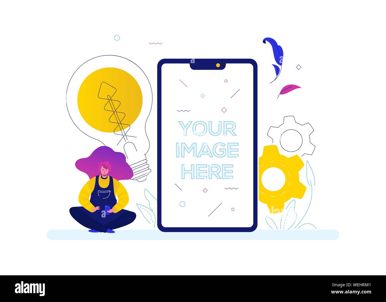 Bright idea - modern flat design style illustration on white background ...