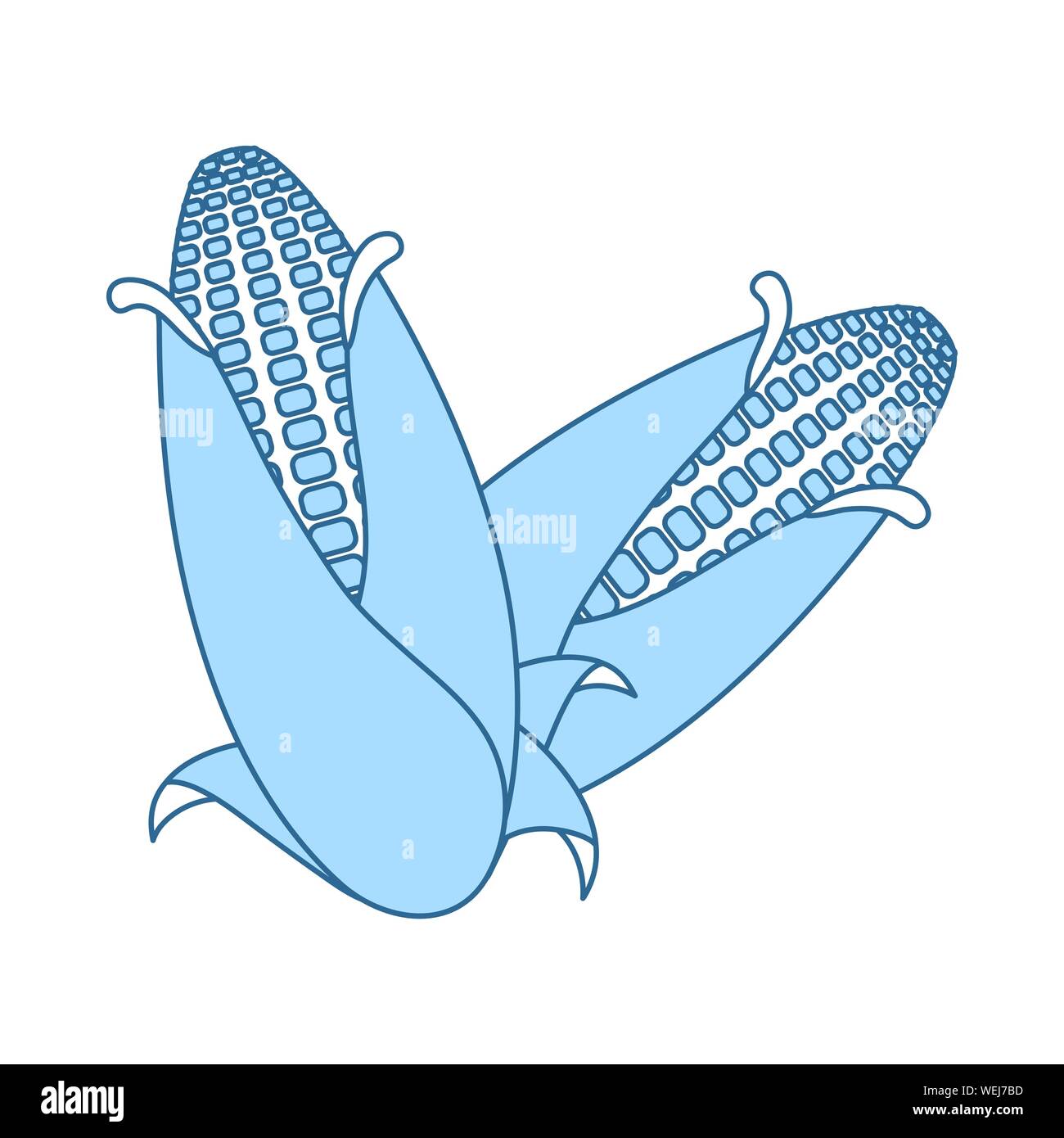 Corn Icon. Thin Line With Blue Fill Design. Vector Illustration Stock ...