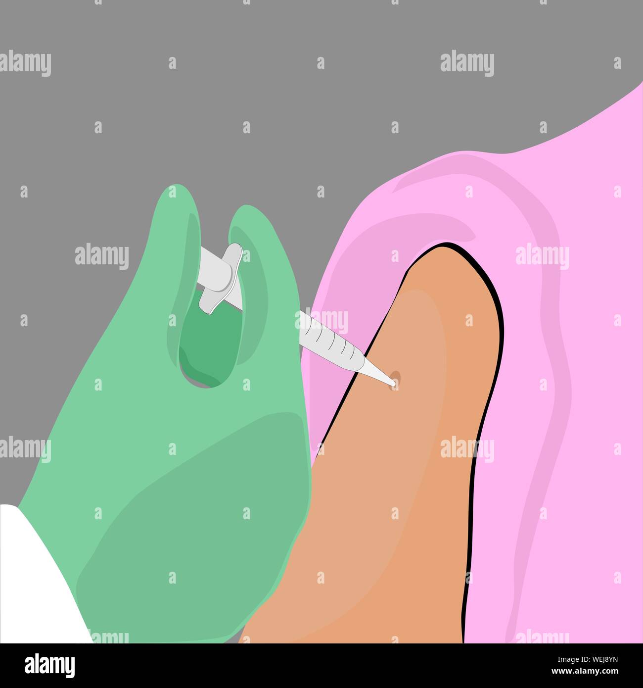 Doctor injecting patients hand Stock Vector Images - Alamy