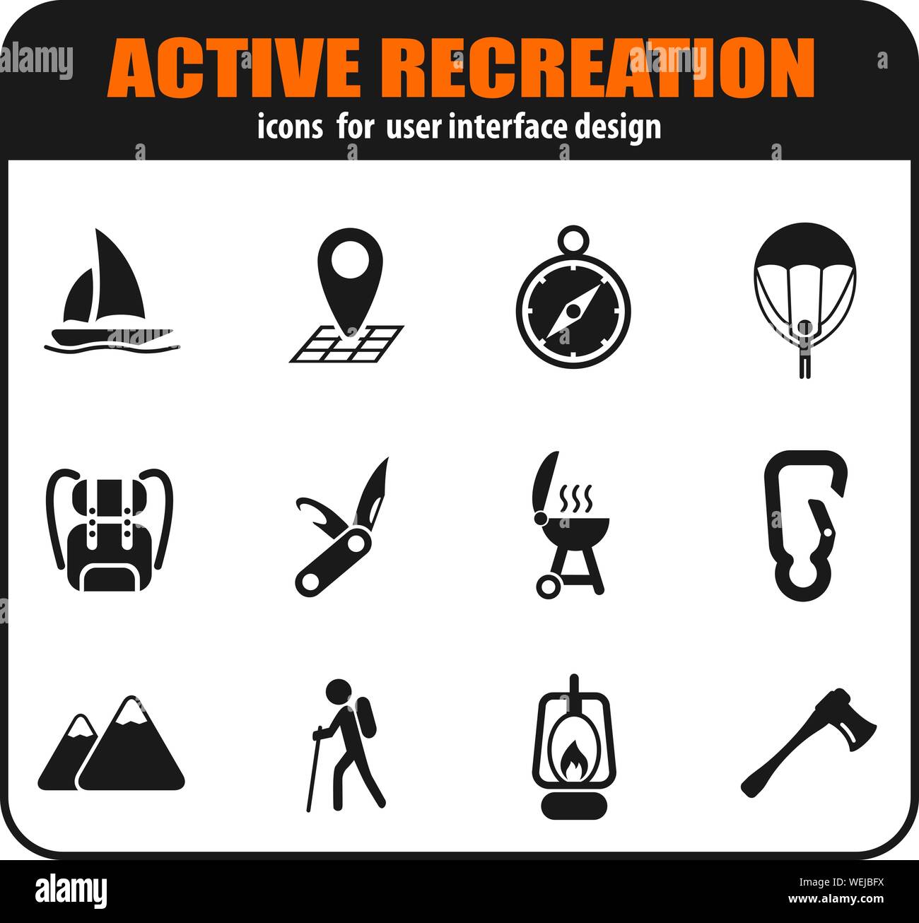 Active recreation and camping icon set Stock Vector Image & Art - Alamy