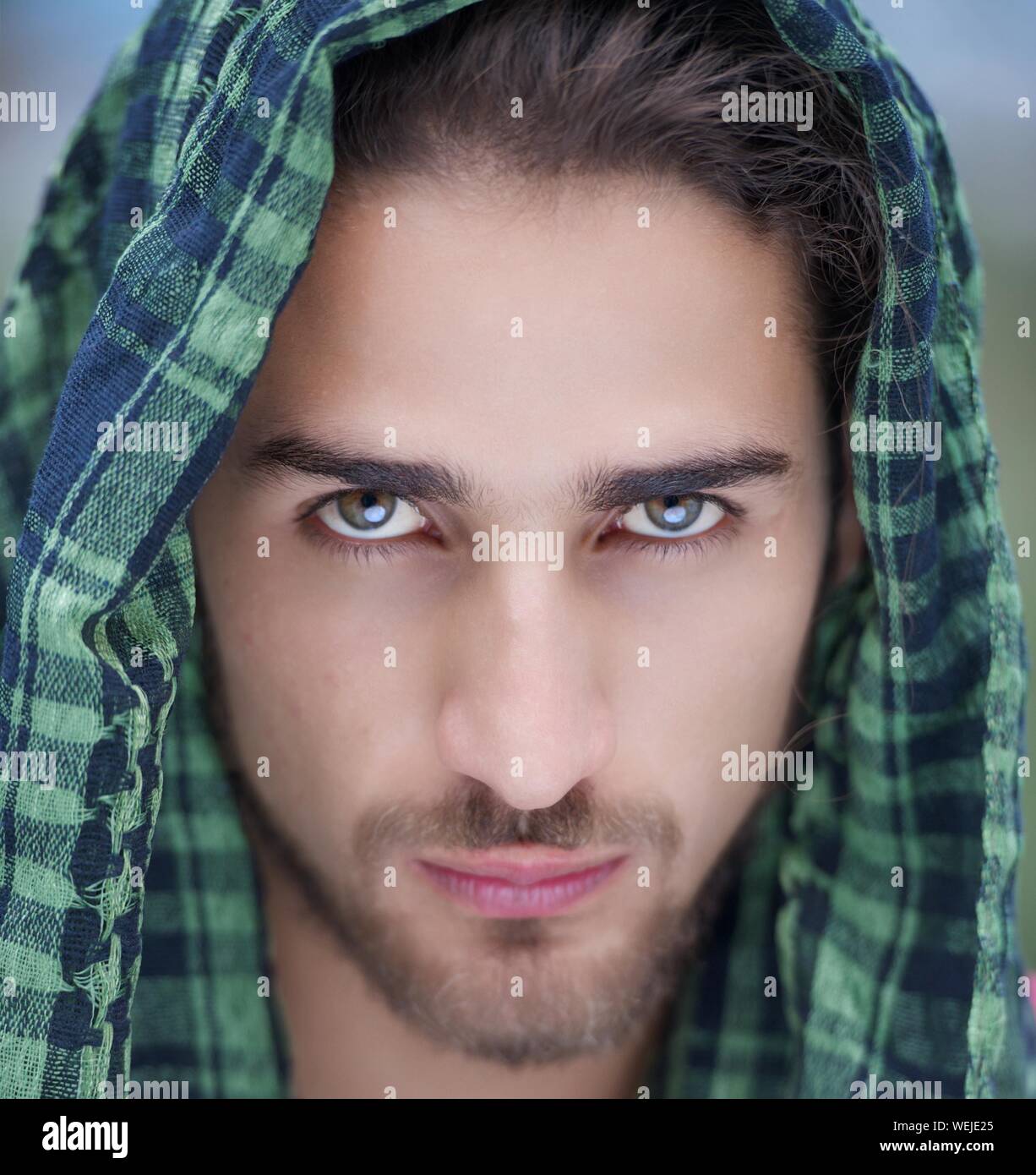 Human face close up head scarf hi-res stock photography and images - Alamy