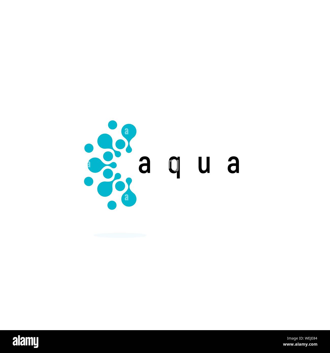 Blue aqua icon. Water circles flat logo template. Modern emblem idea ...