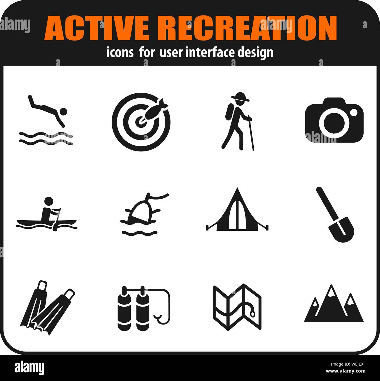 Active recreation and camping icon set Stock Vector Image & Art - Alamy