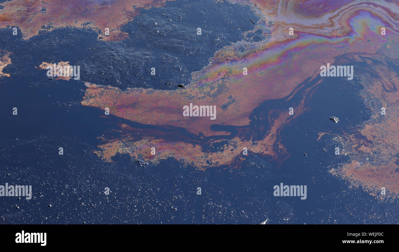 Contamination soil and water spot oil pollutions, former dump toxic ...
