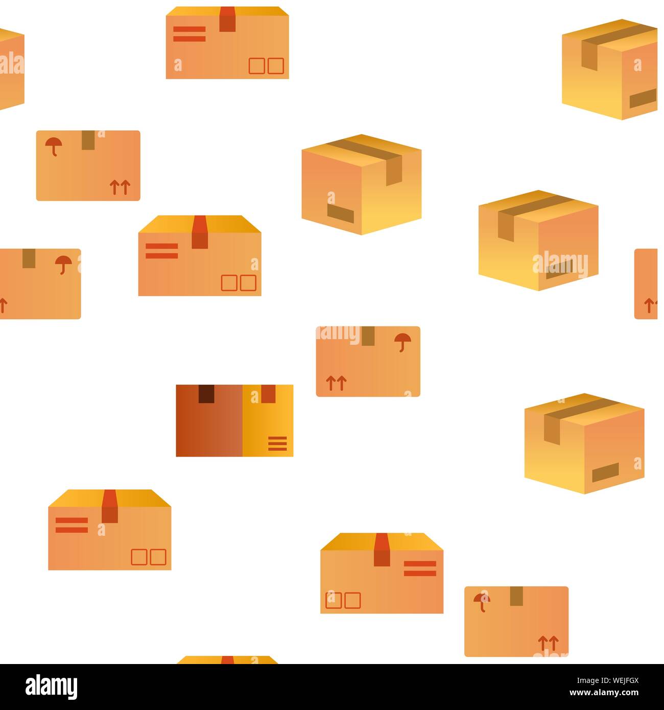 Parcel, Cardboard Boxes Vector Seamless Pattern Stock Vector Image ...