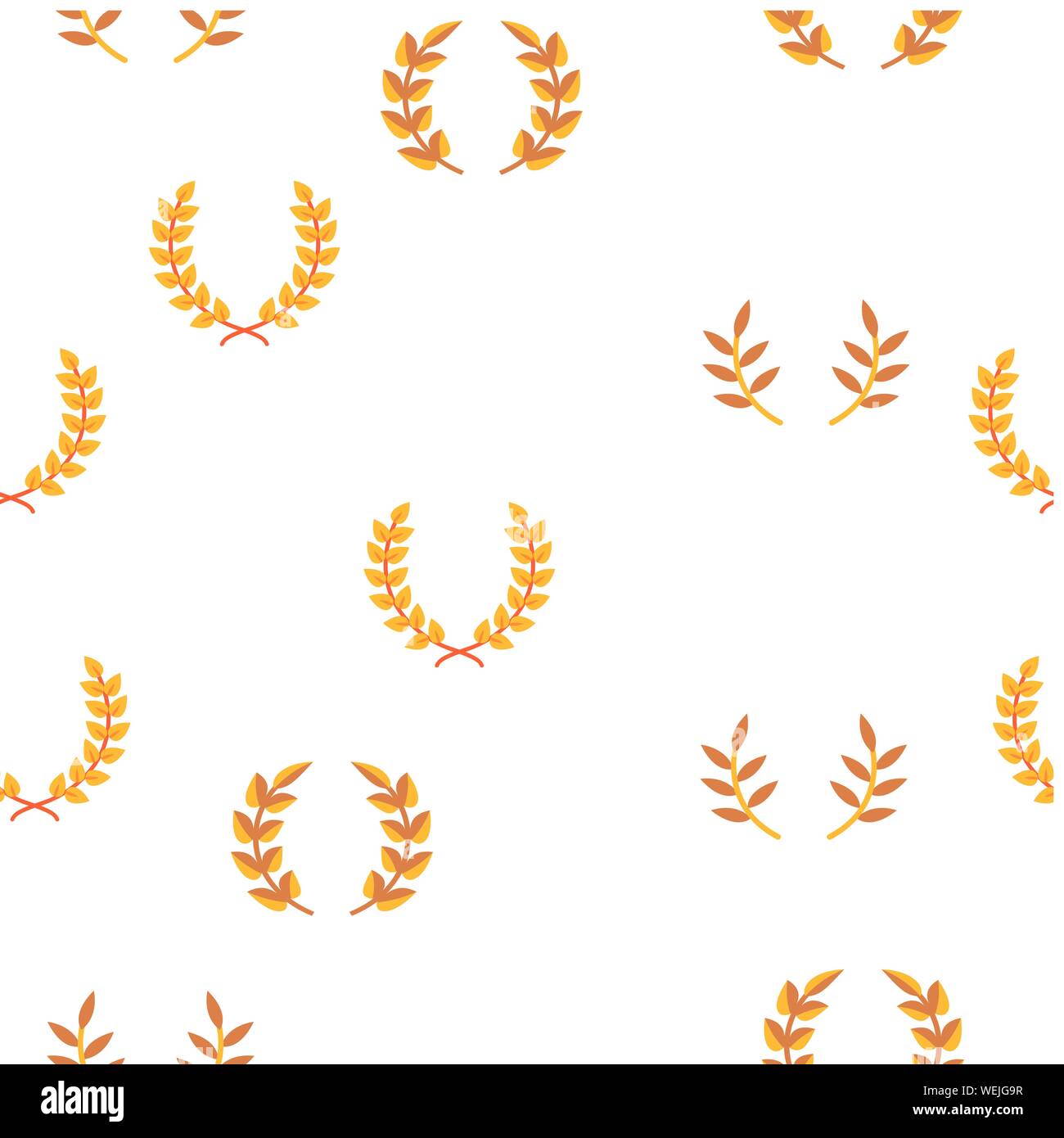 Laurel Branches Wreath Vector Color Seamless Pattern Stock Vector Image ...