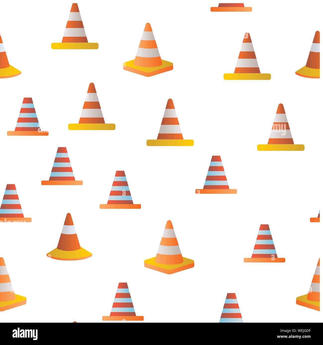 Traffic Orange Cones Vector Seamless Pattern Stock Vector Image & Art ...