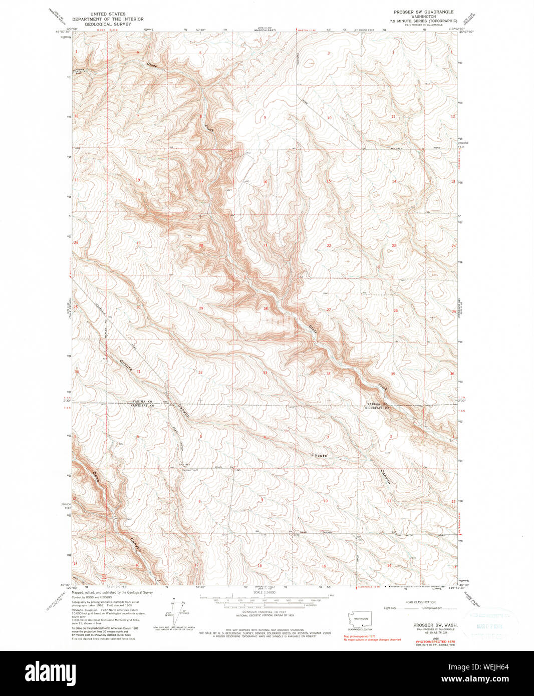 Map of prosser hi-res stock photography and images - Alamy