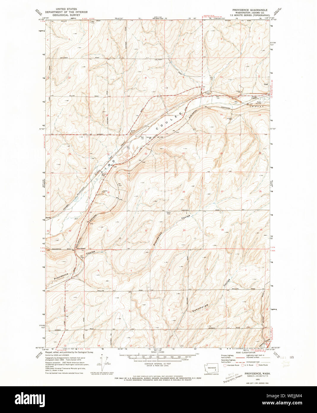 USGS Topo Map Washington State WA Providence 243301 1970 24000 ...