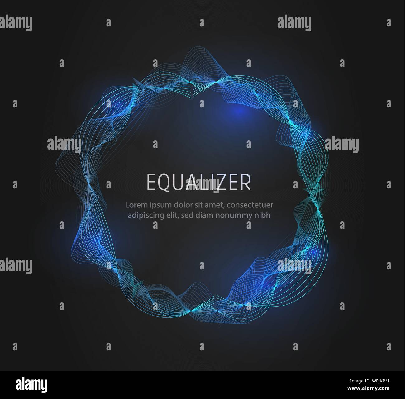 Round Sound wave frame. Luminous bright voice wave. Vector illustration ...