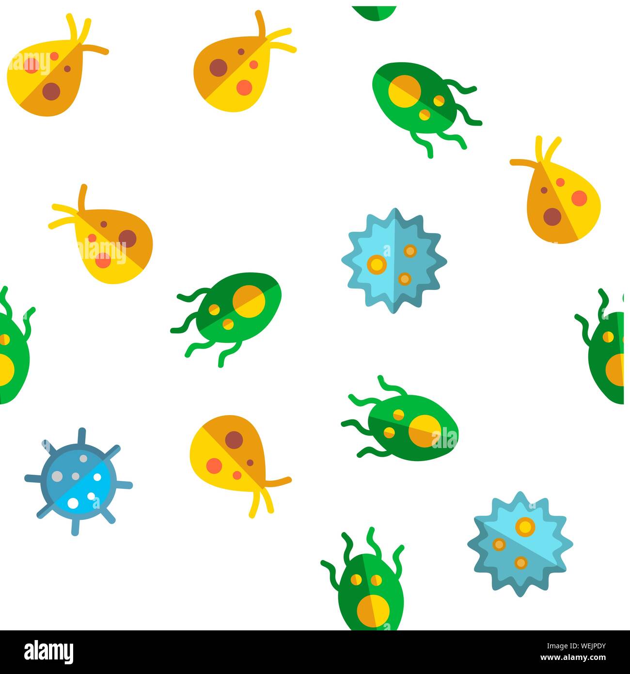 Bacteria, Bacterial Cells Vector Seamless Pattern Stock Vector Image ...