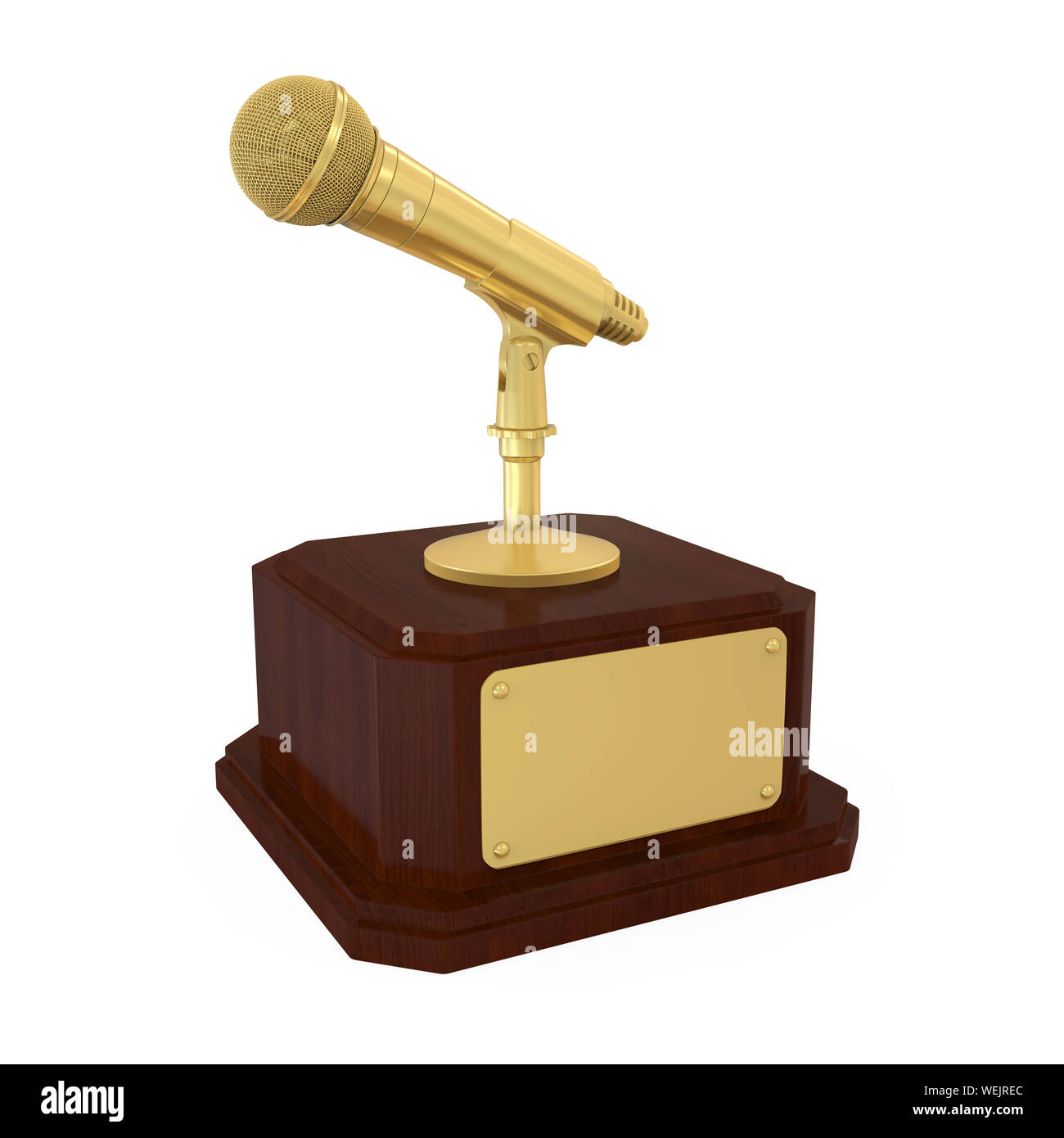 Gold Microphone Trophy Isolated Stock Photo - Alamy