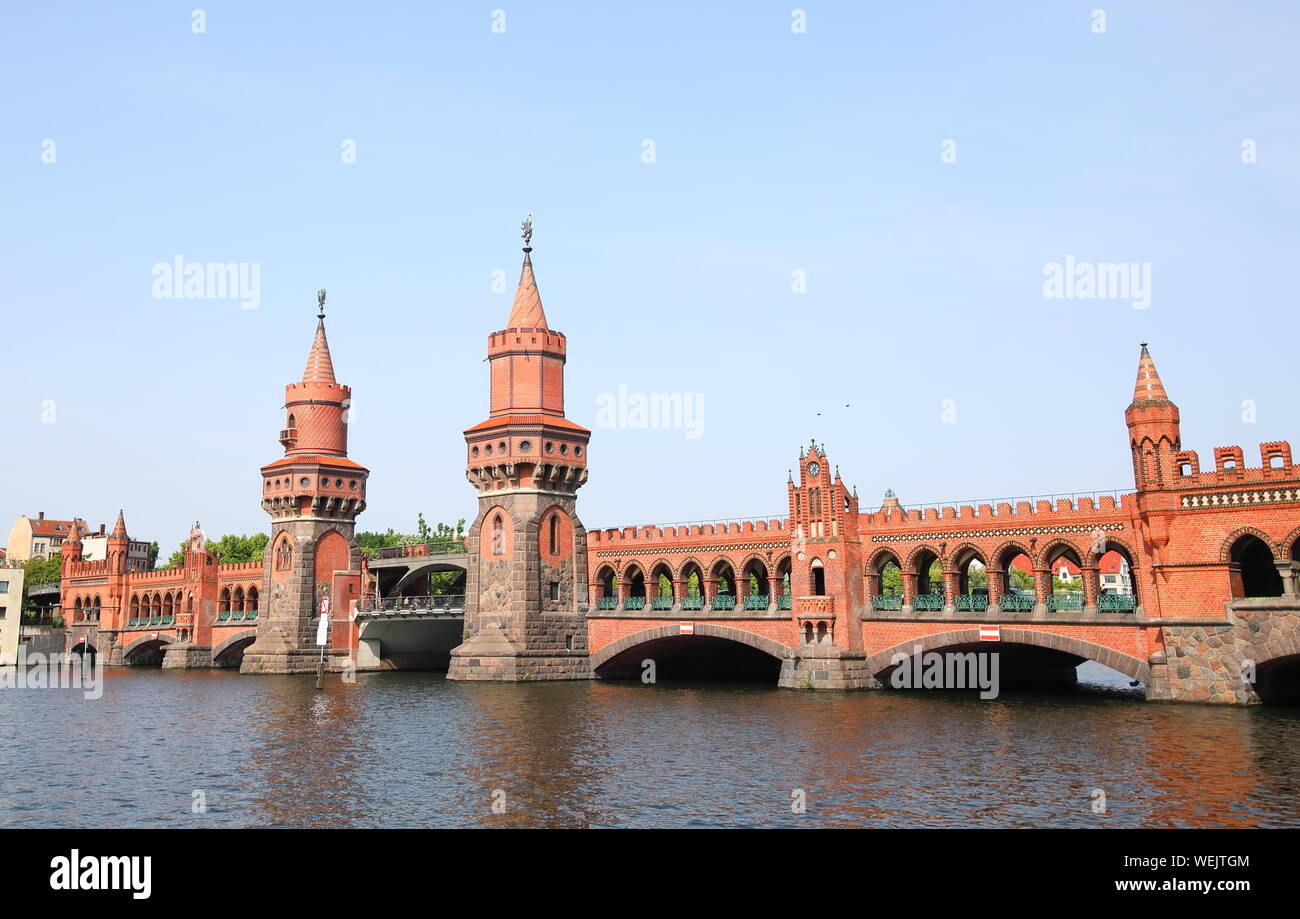 Oberbaum bridge historical architecture Berlin Germany Stock Photo - Alamy