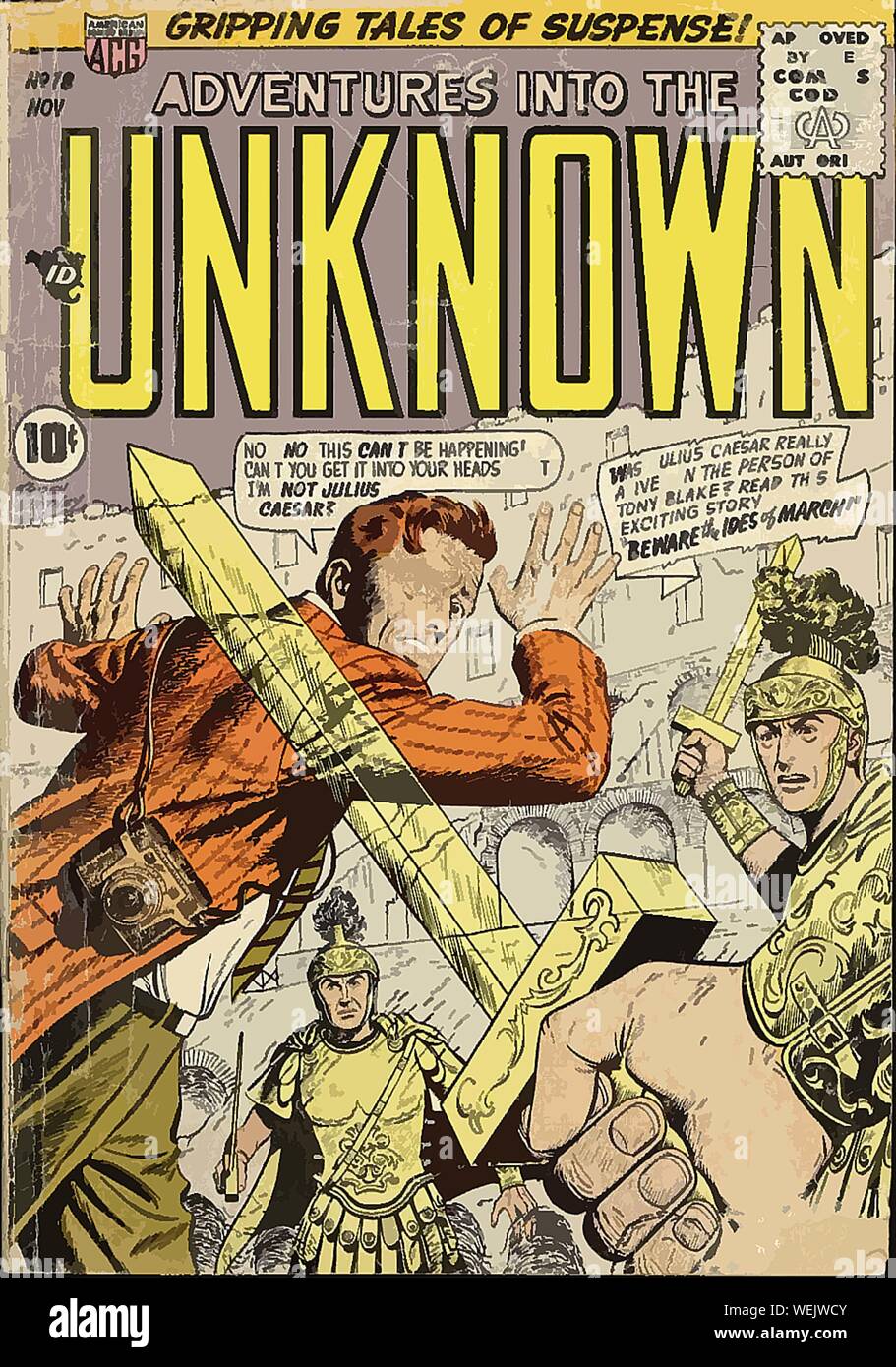 Vintage comic book cover artwork Stock Photo - Alamy