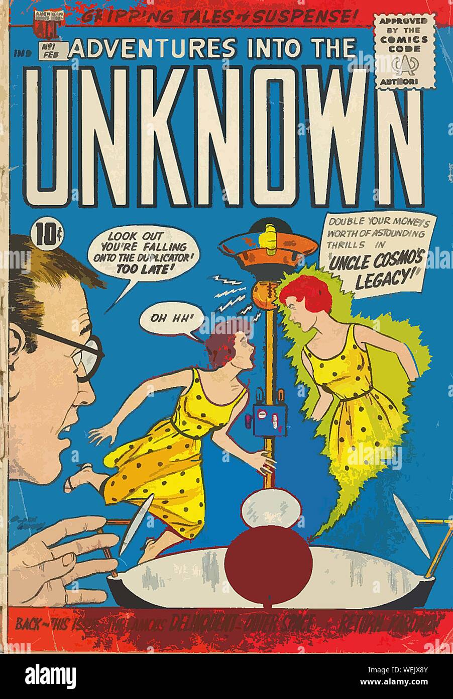 Vintage comic book cover artwork Stock Photo - Alamy