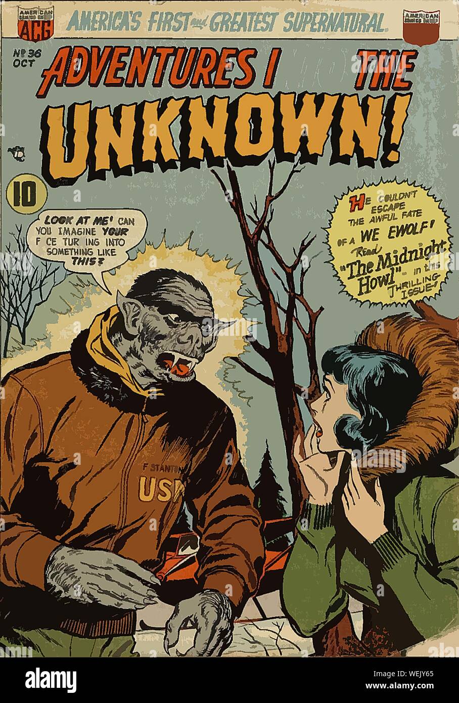 Vintage comic book cover artwork Stock Photo - Alamy