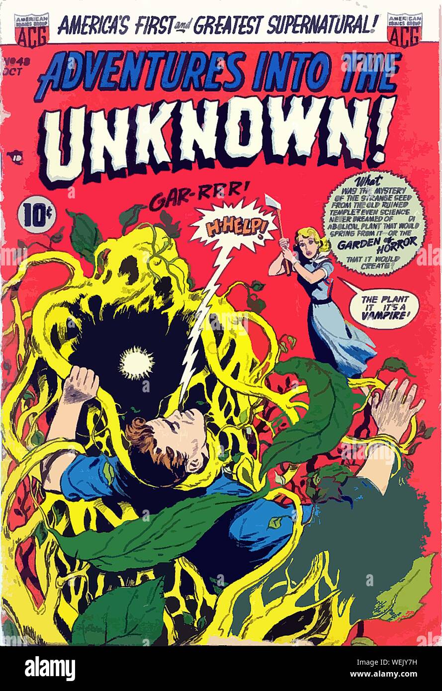Vintage comic book cover artwork Stock Photo - Alamy