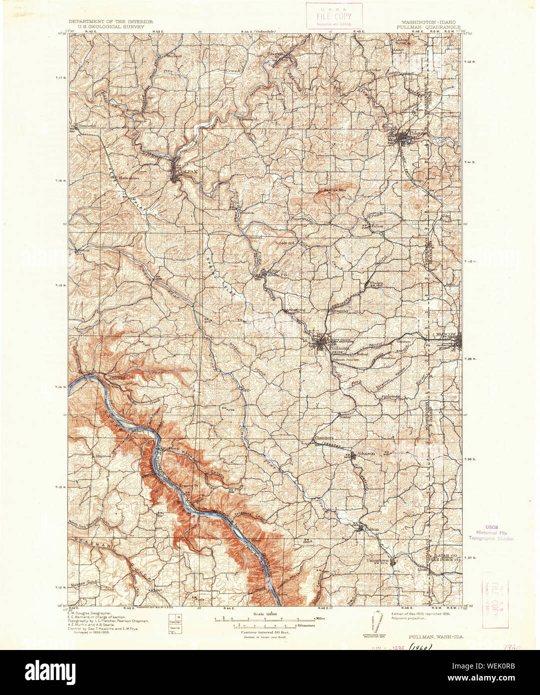 Pullman washington map hi-res stock photography and images - Alamy