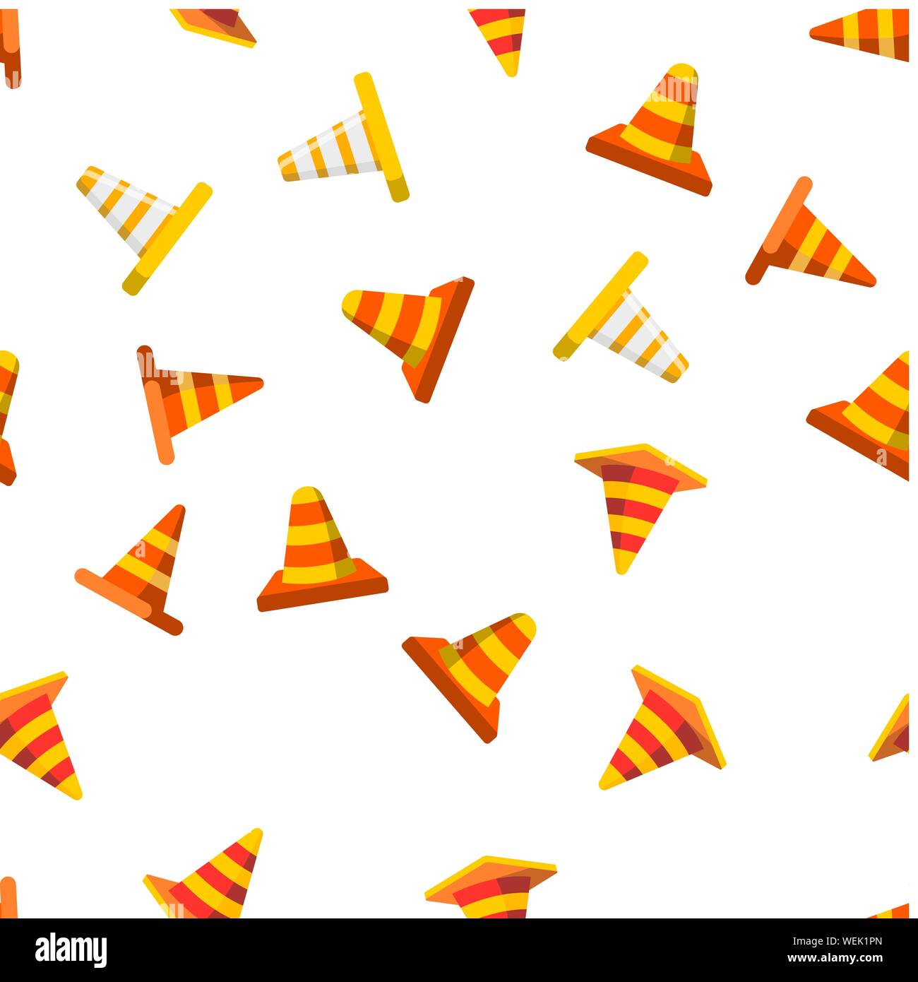 Traffic Orange Cones Vector Seamless Pattern Stock Vector Image & Art ...