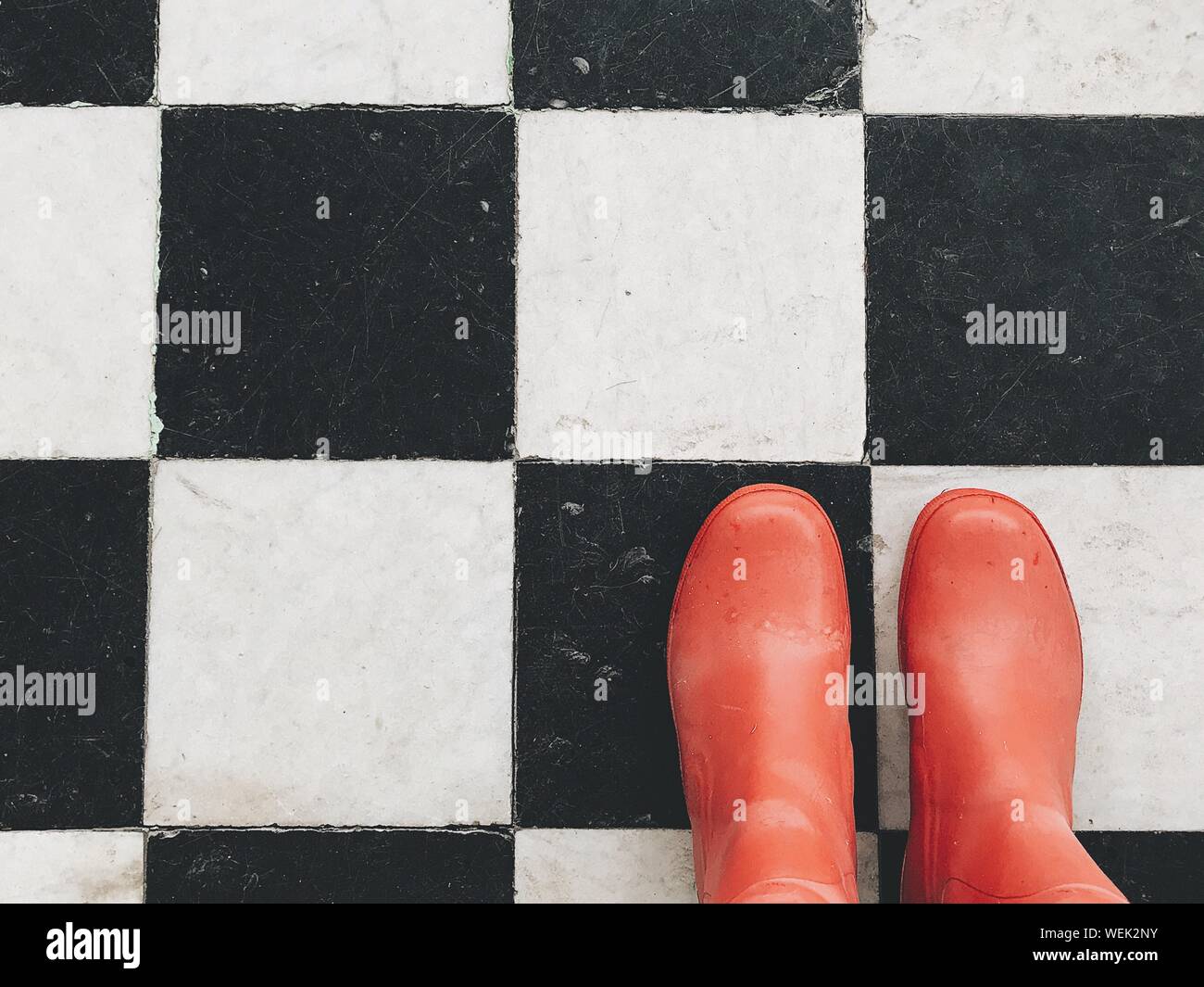 Checked boots hi-res stock photography and images - Alamy
