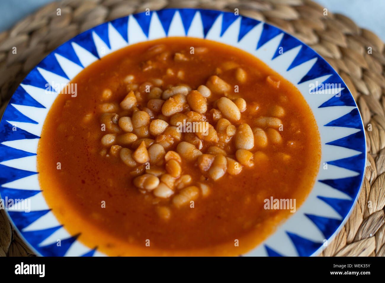 kuru fasulye, traditional turkish food served on a plate Stock Photo ...