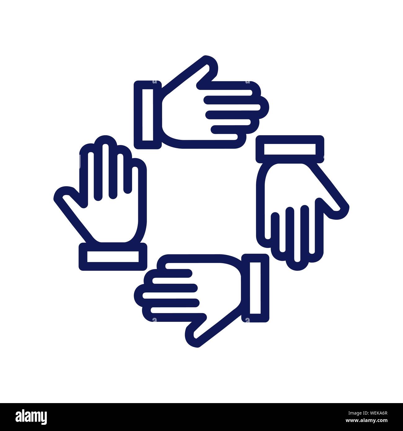 teamwork people hands around icons Stock Vector Image & Art - Alamy