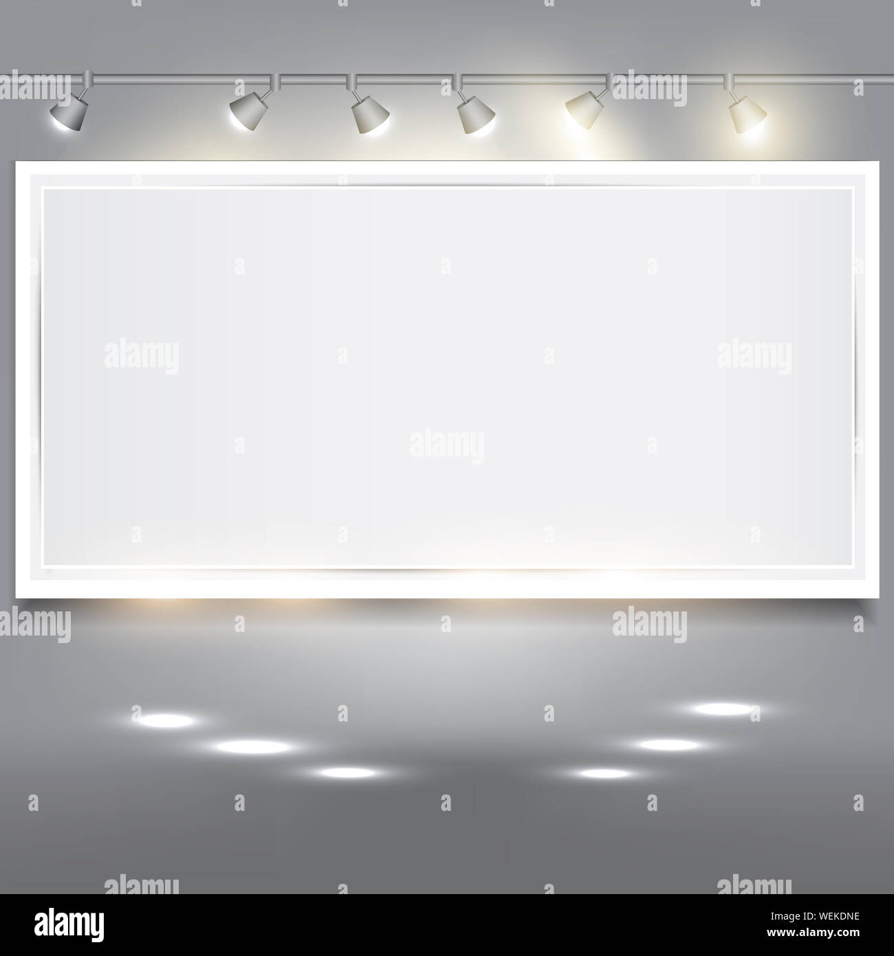 Empty white banner for product advertising with lighting Stock Photo ...
